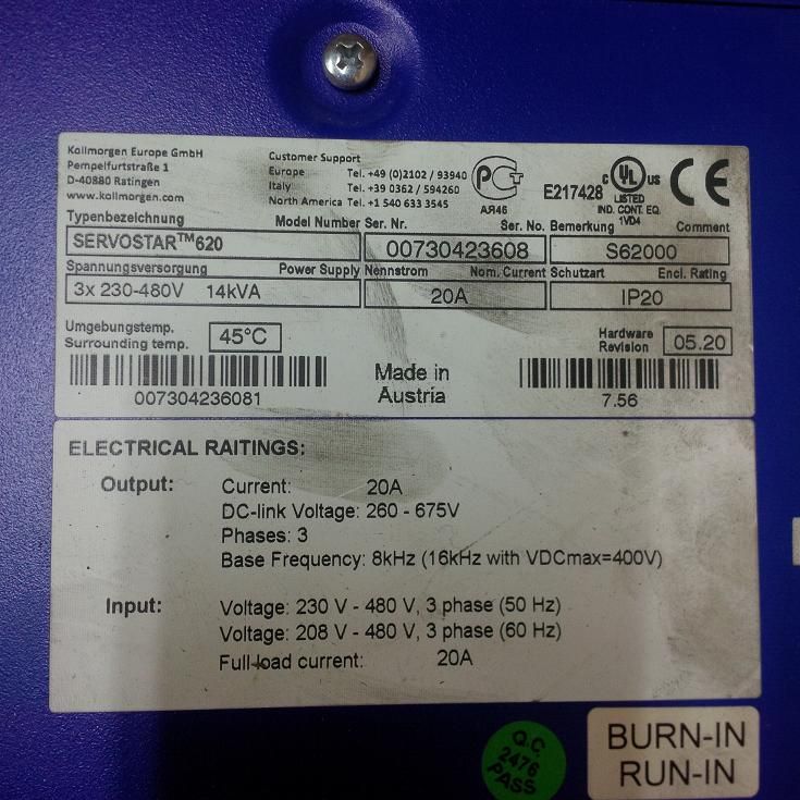 Problem in Kollmorgen Servo drive Servostar 620 | Electrician Talk